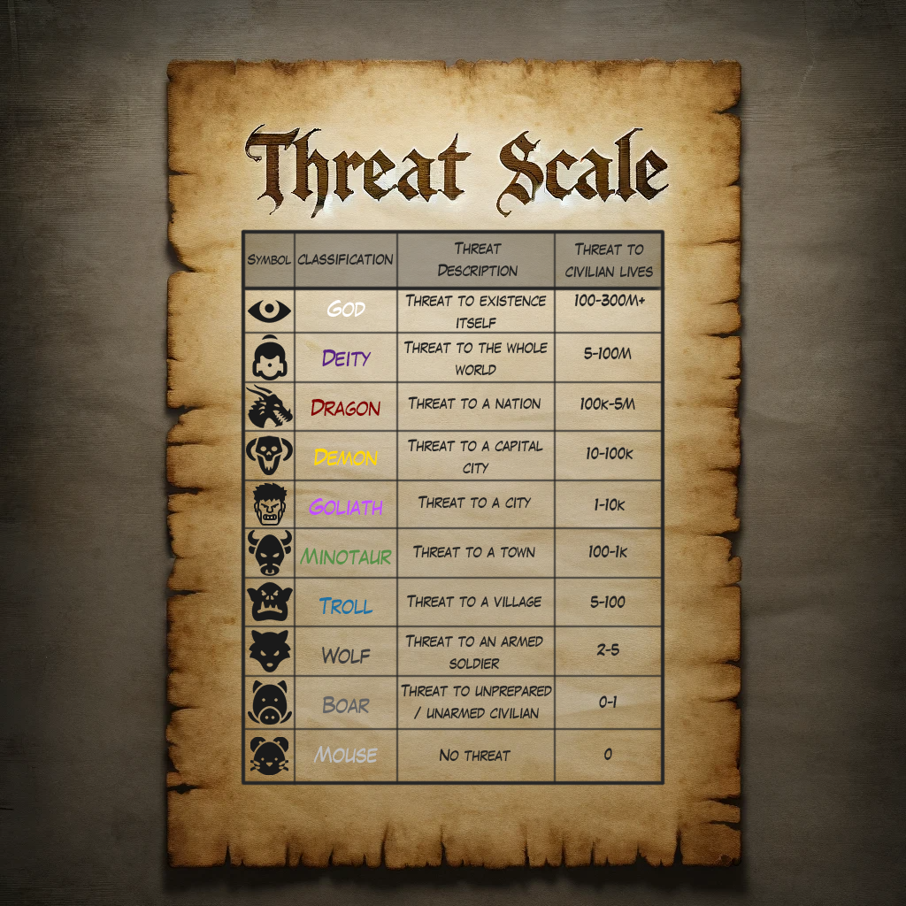 Threat Scale – The World Stones